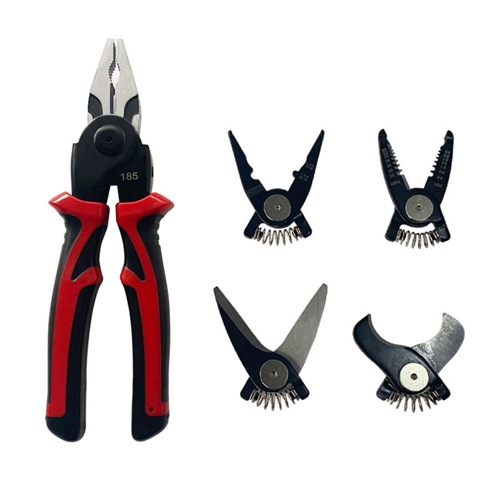 5 in1 Multtool Pliers Set Quick Change Plier Head Set Cable Cutter Wire ...