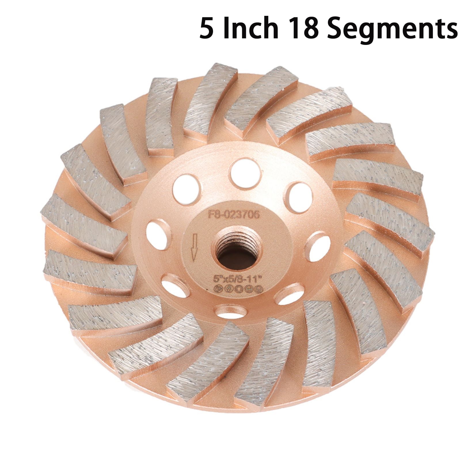 5 inch 18 Segments Diamond Cup Grinding Wheels 5/8"-11 Arbor for ...