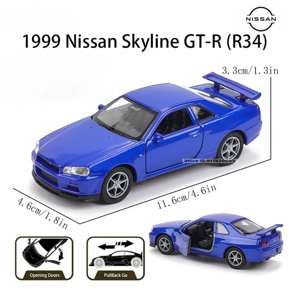 5-inch 1999 Nissan GTR R34 Porsche 911 GT3 RS Chevrolet Volkswagen ...