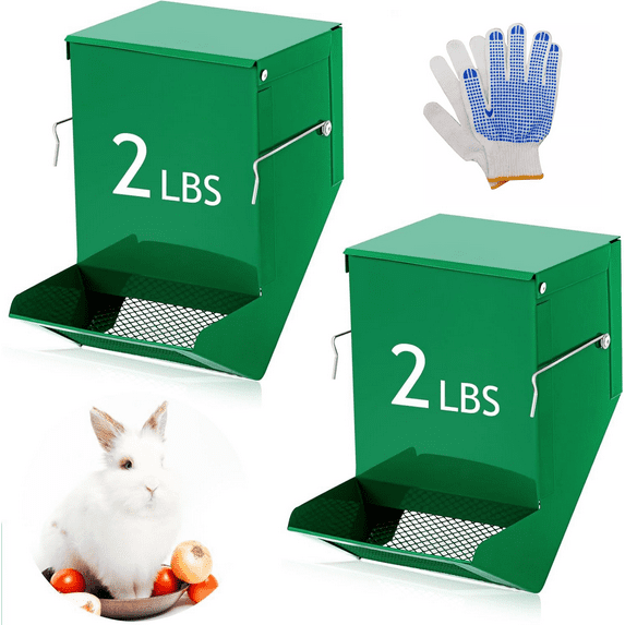 5-inch 3-Piece Feeder, Base, Blue with Cover Pet Dispenser, Steel Shell ...