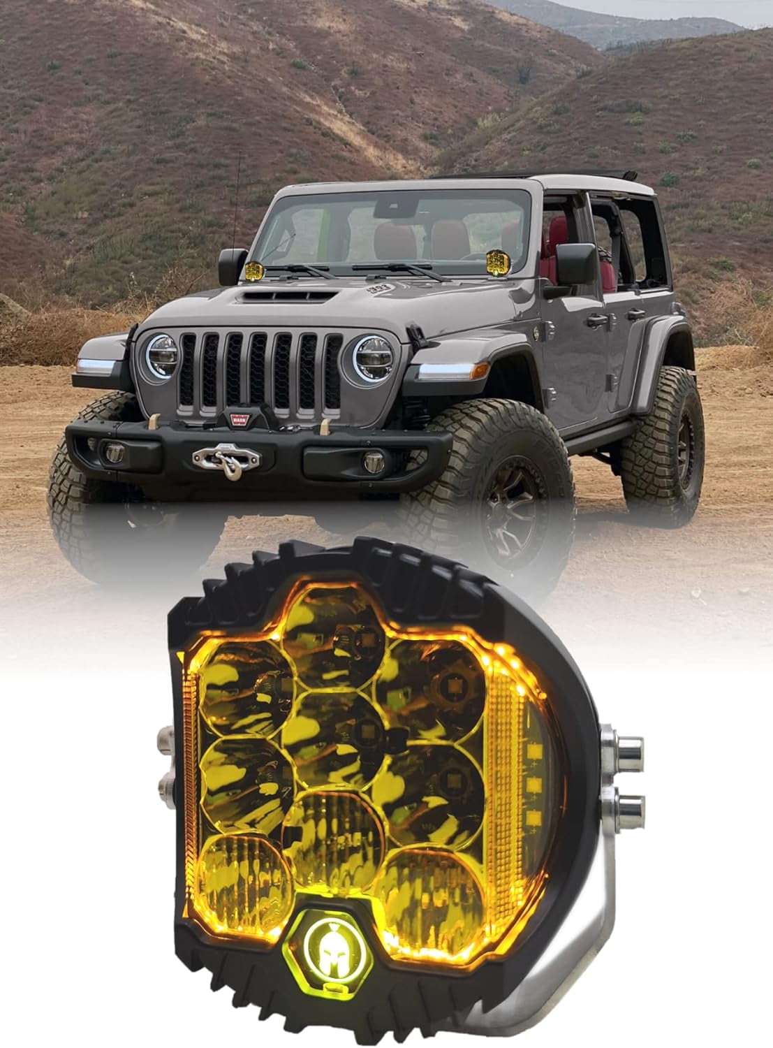 5 inch 50W Amber Fog Lights 1PC | Off Road Light | Side Shooter Off ...