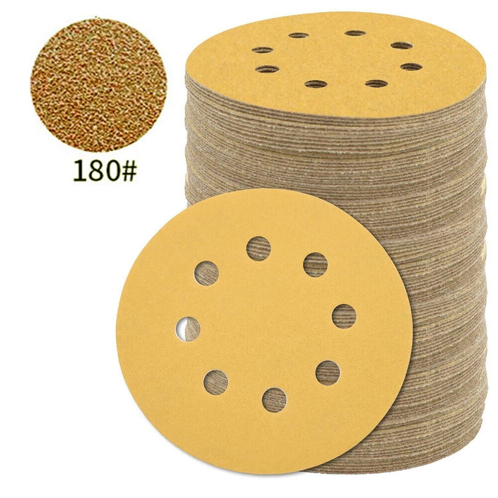 5 inch 8-Hole 40-800 Grit Sandpaper Hook Loop Orbital Sander Paper ...
