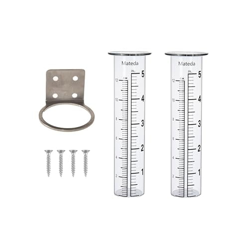 5 inch Capacity Rain Gauge with Stainless Steel Fence Mounting Rack ...