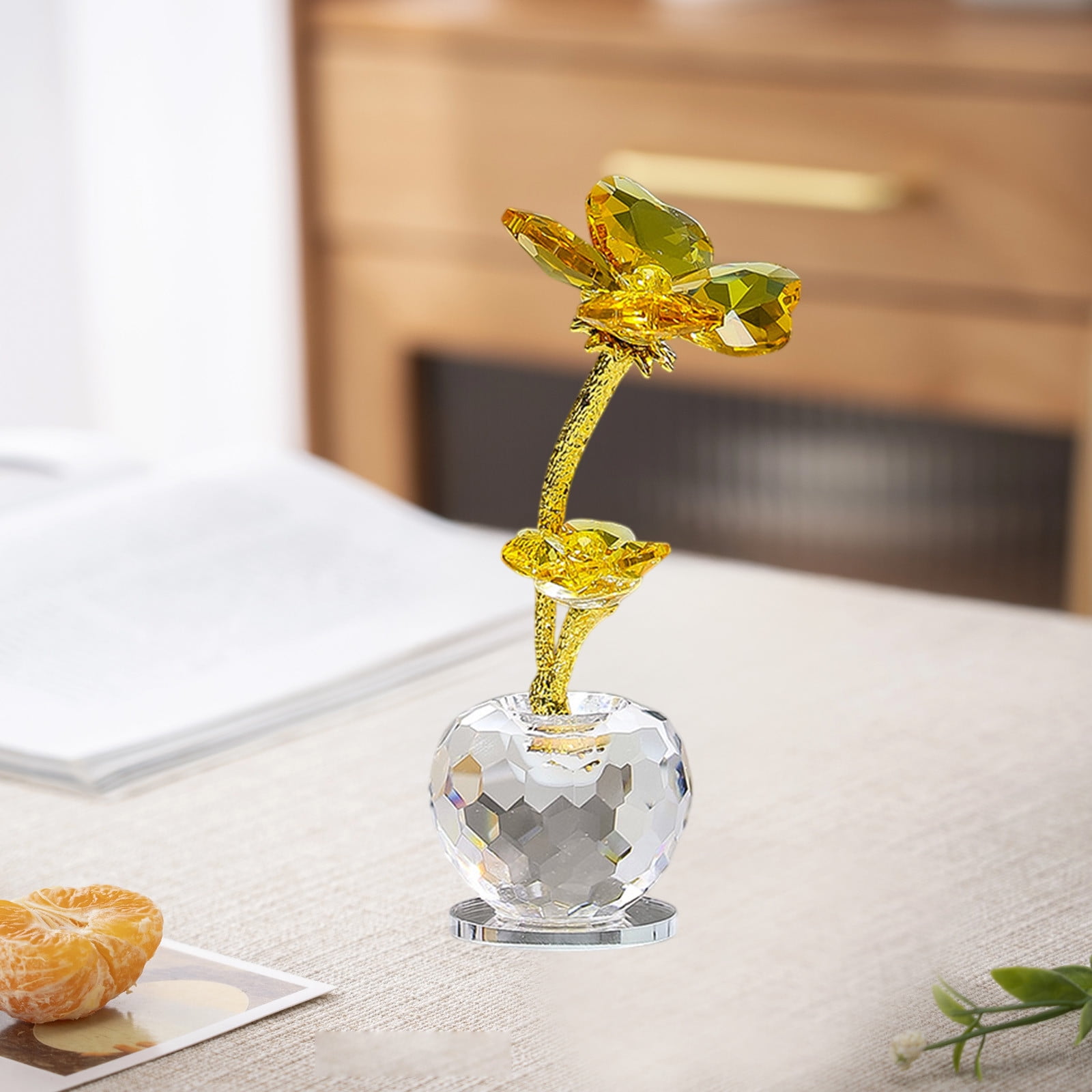 5 inch Crystal Four Leaf Clovers Figurine Shamrock Glass Statue ...