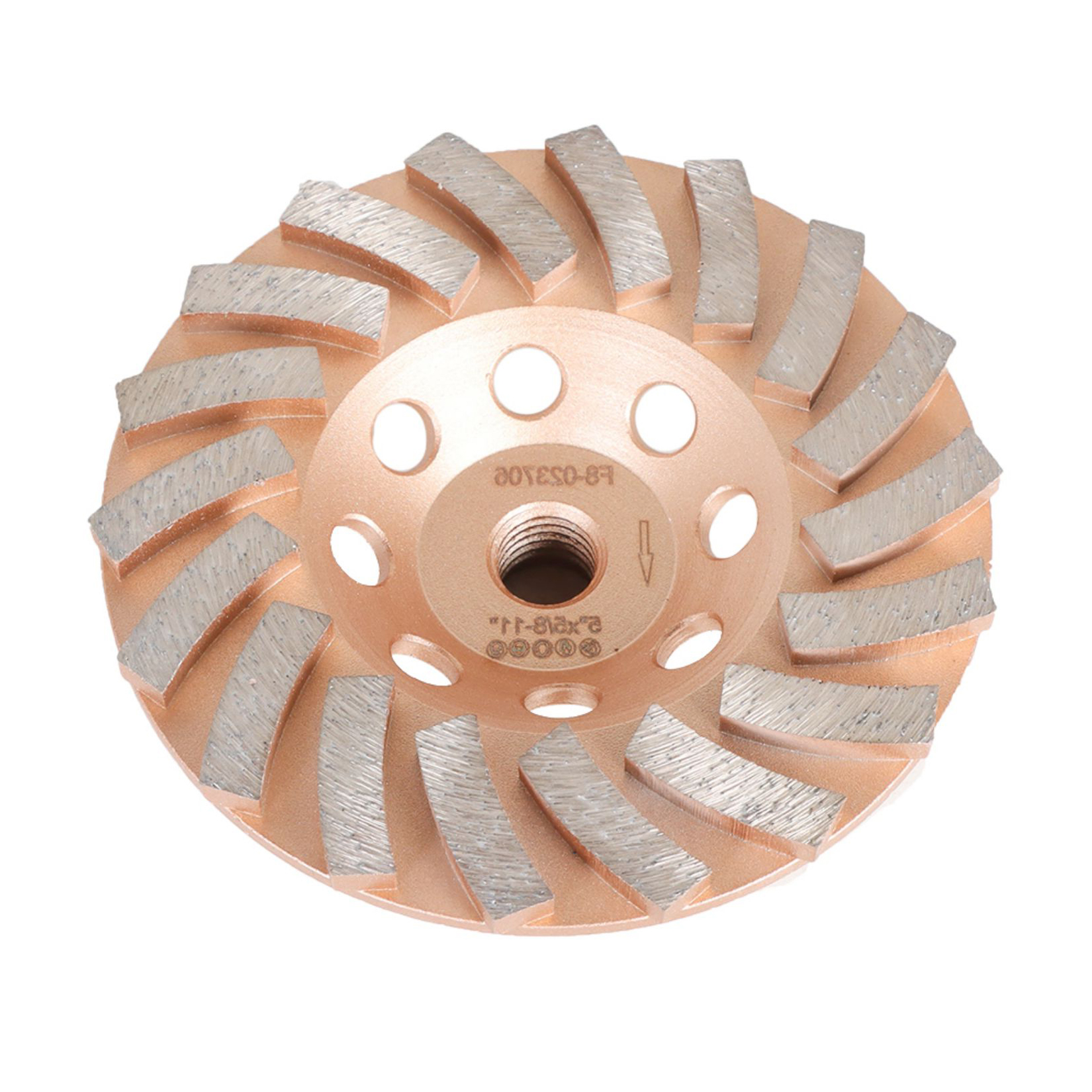 5 inch Diamond Cup Grinding Wheels 18 Row Segments 5/8"-11 Arbor for ...