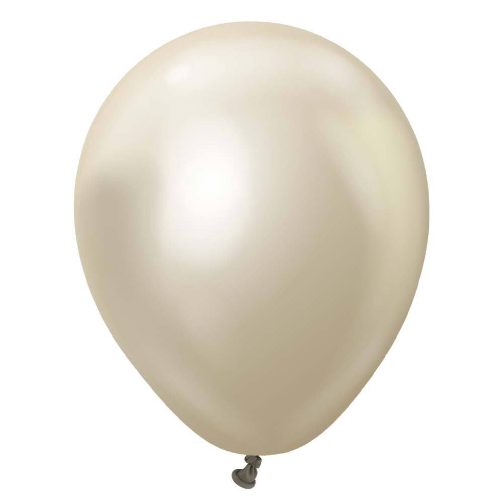 5 inch Kalisan Mirror White Gold Latex Balloons (100 Pack) - Party ...