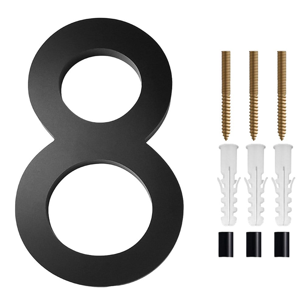 5 inch Modern Floating Outdoor Mailbox House Numbers Black Shadow Home ...