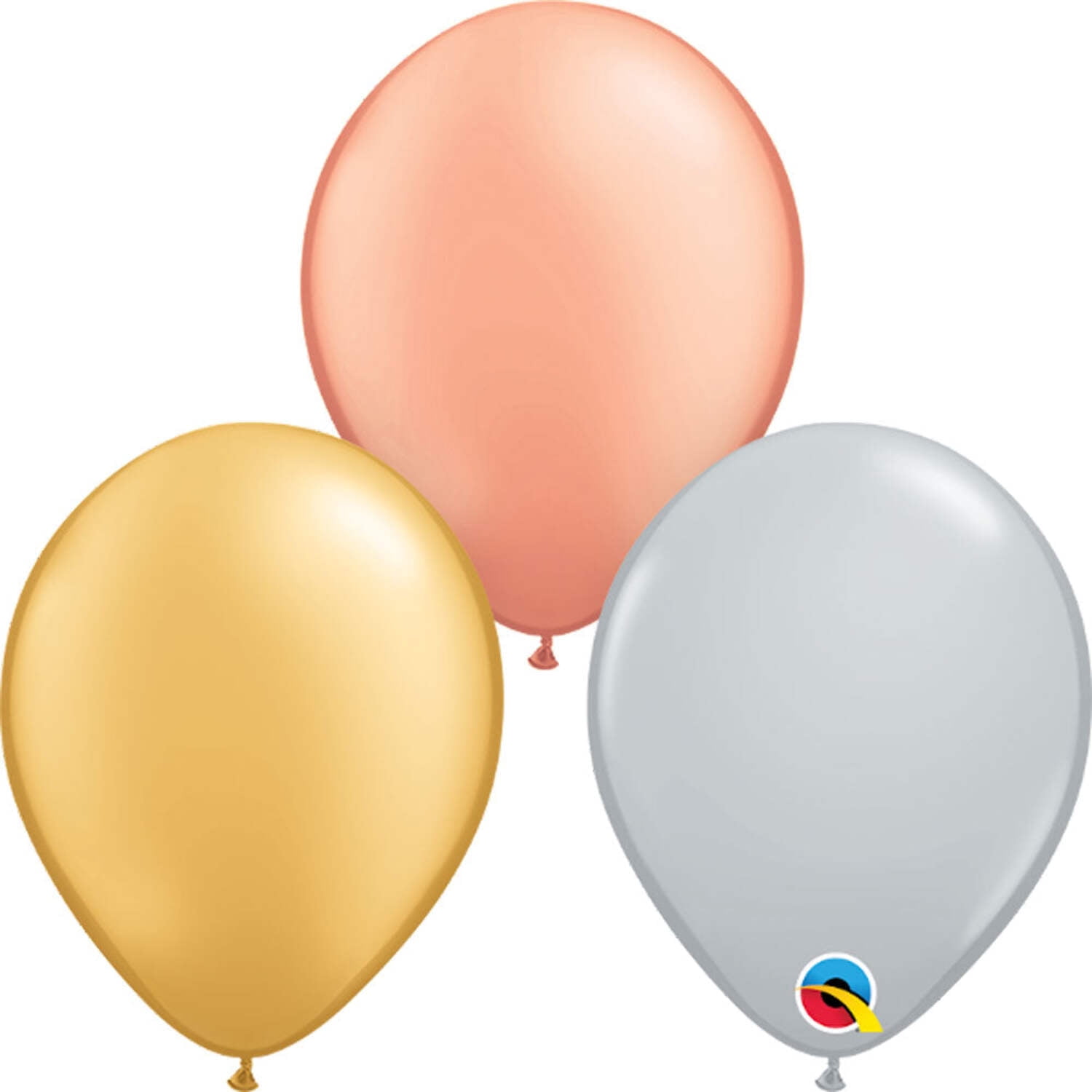 5 inch Qualatex Tri-Color Metallic Latex Balloons (100 Pack) - Party ...