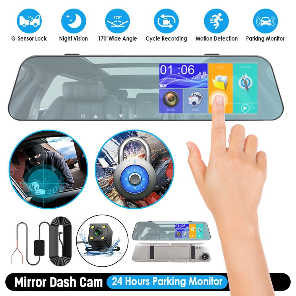5-inch Rearview Mirror Car Dvr Dash Cam 1080p 2.5d Touch Night Vision ...