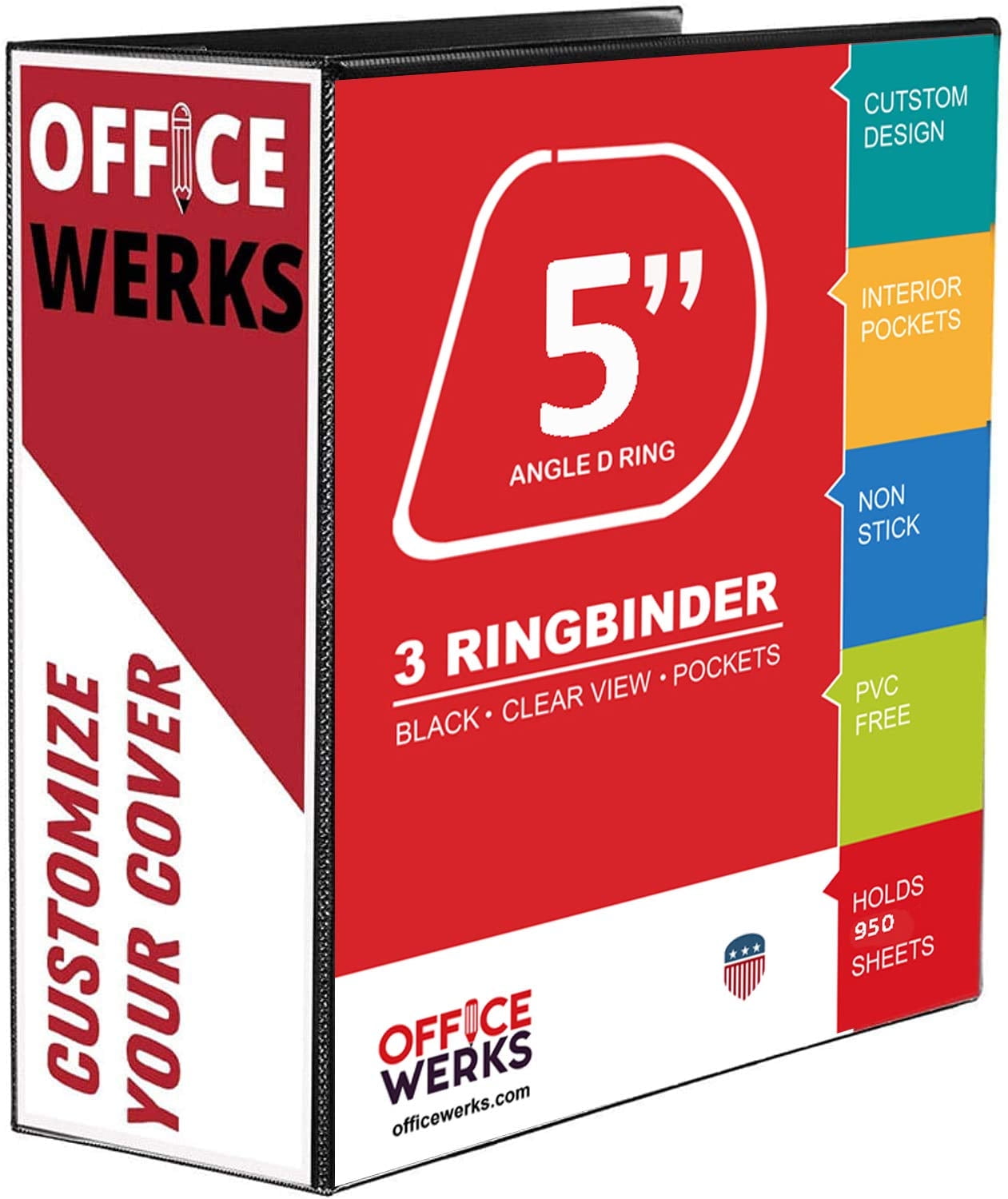 3 Ring Binders, 5" Capacity D-Rings, 8.5" x 11" Presentation Folder ...