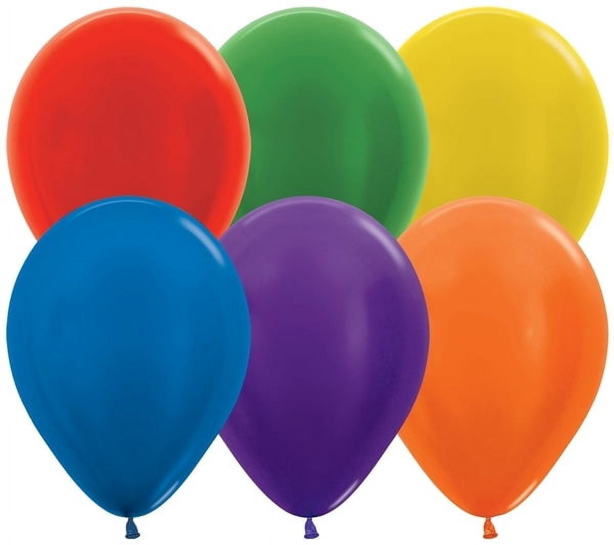 5 inch Sempertex Metallic Assortment Latex Balloons (100 Pack) - Party ...