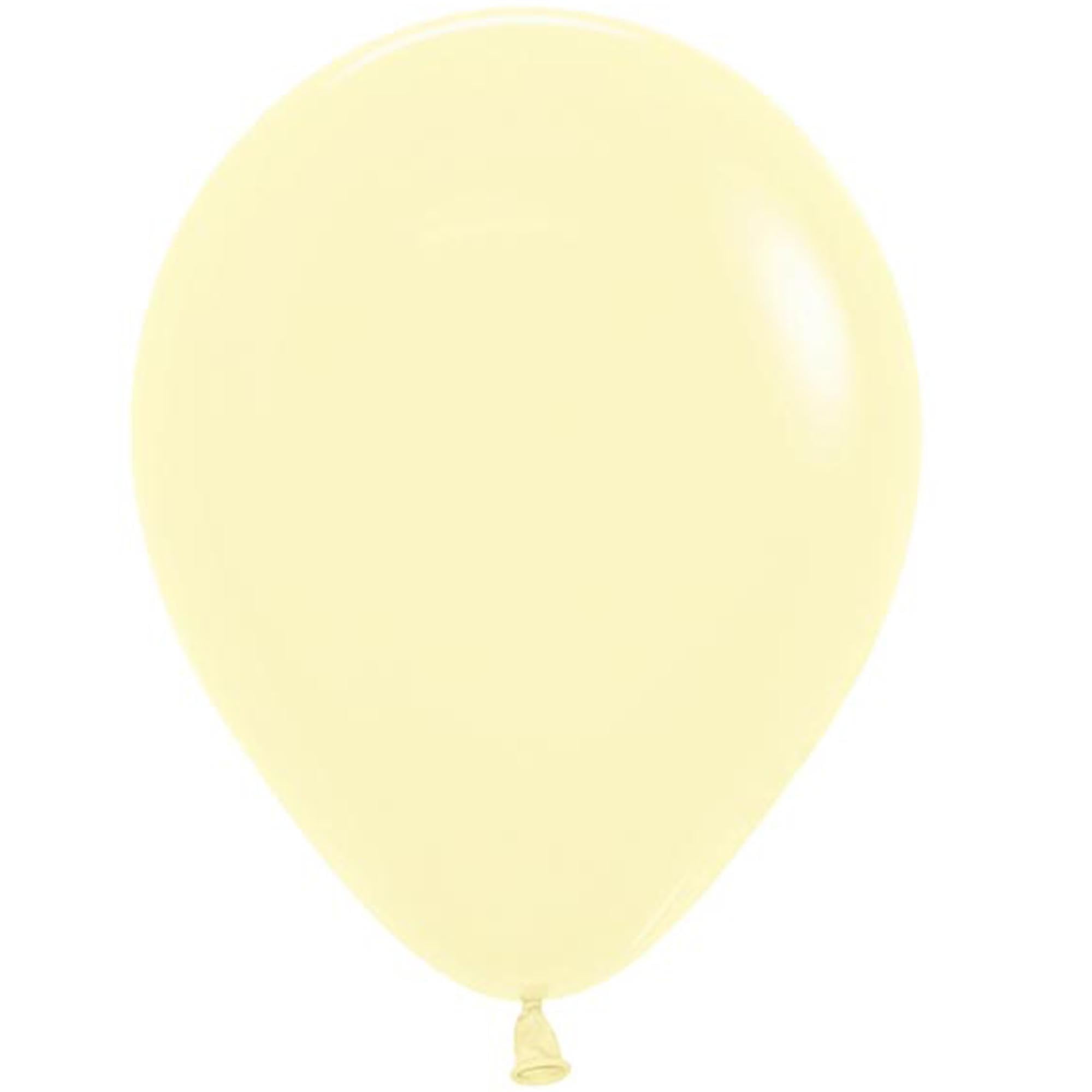 5 inch Sempertex Pastel Matte Yellow Latex Balloons (100 Pack) - Party ...