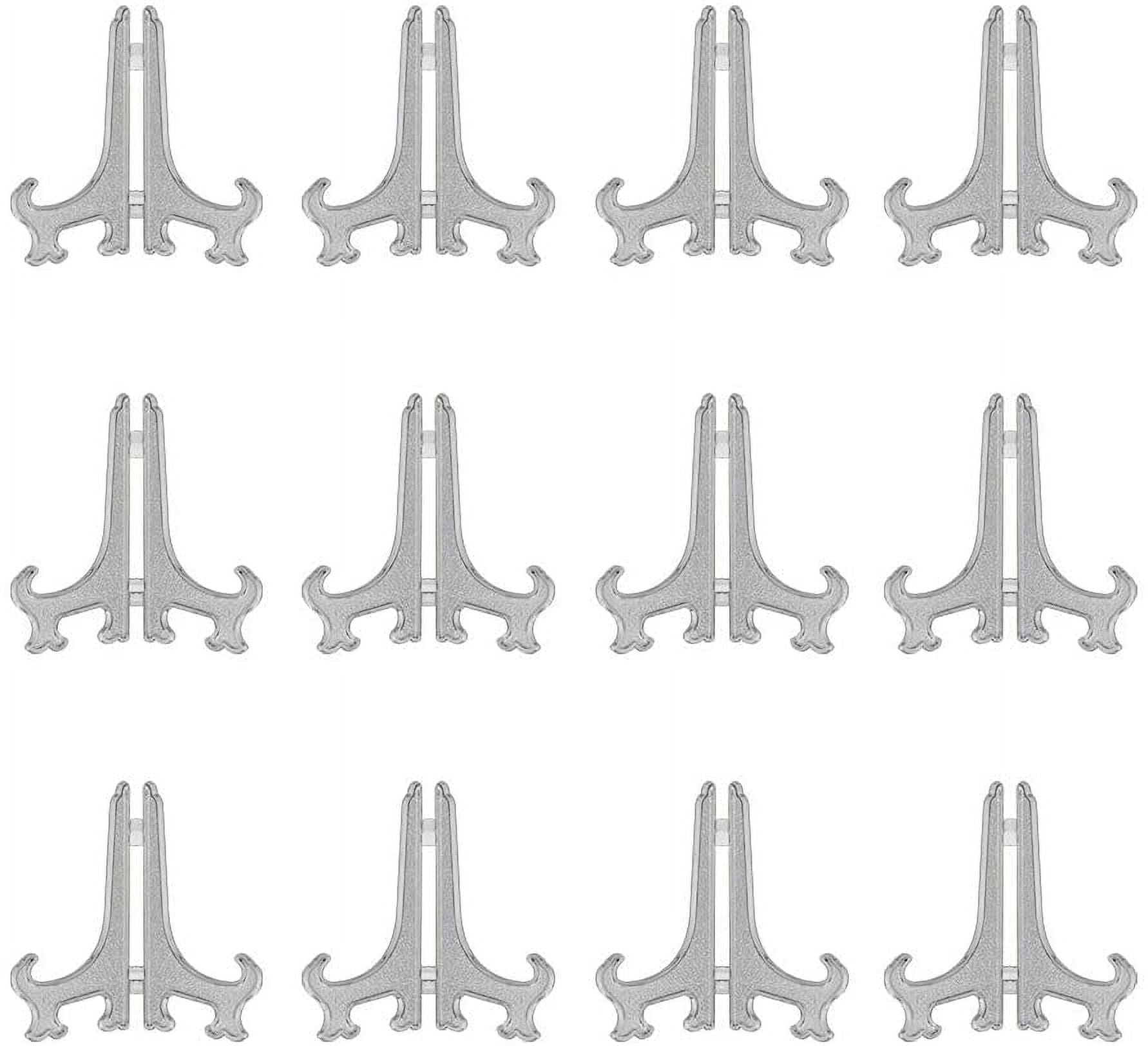 5 inch Silver Plastic Easels or Stand/Plate Holders to Display Pictures ...