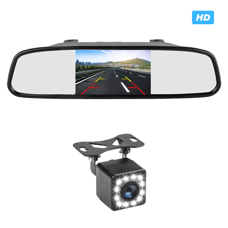 5-inch color TFT LCD DC 12V car display reverse camera, 2-channel video ...