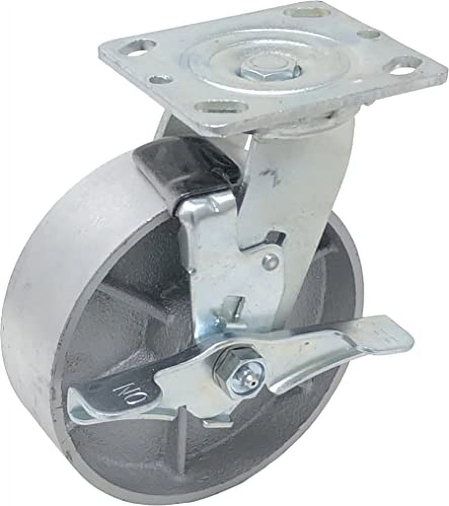5 inch x 2 inch Steel Heavy Duty Industrial Casters, 2 Swivel Top Lock ...
