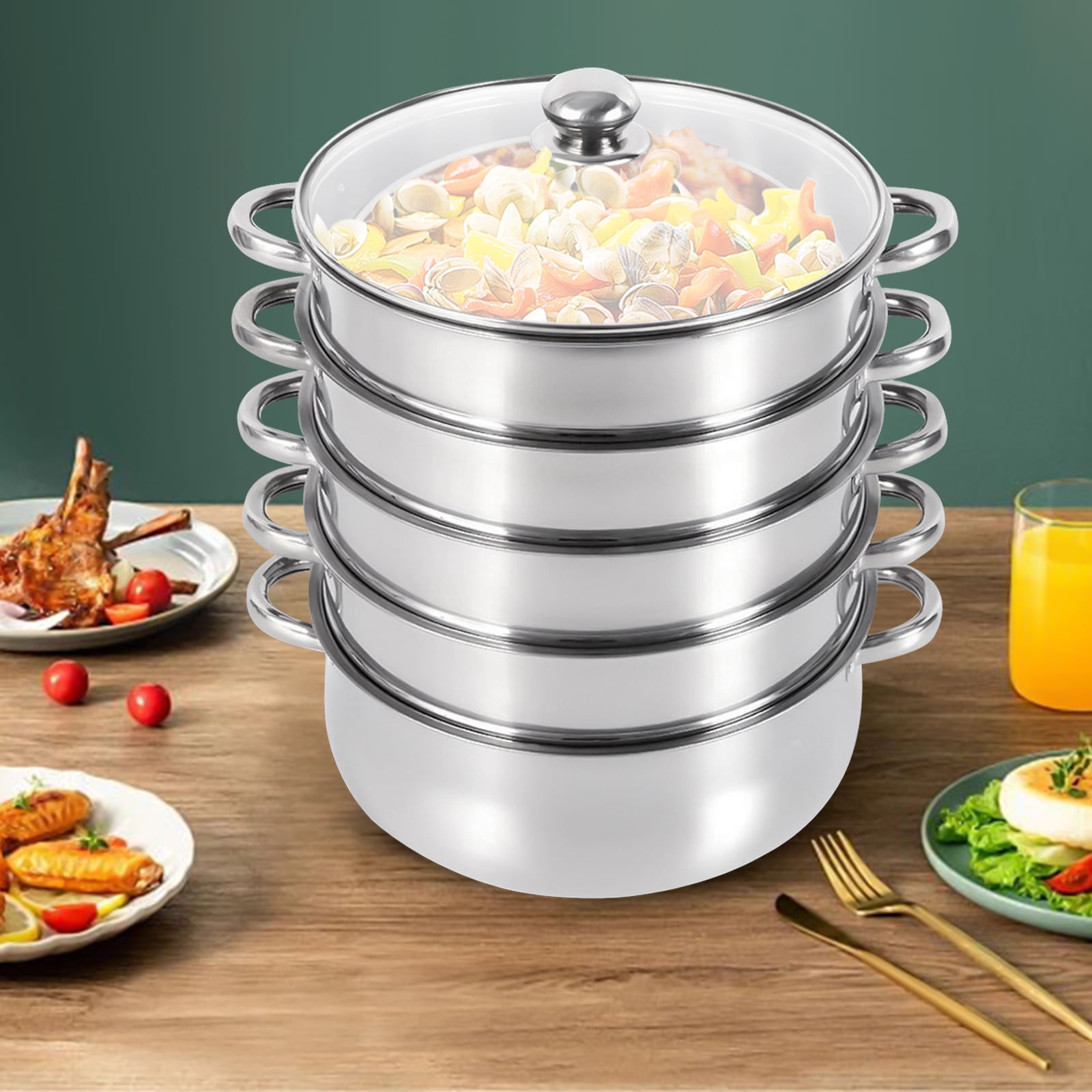 5 layer 28cm Stainless Steel Steamer / Steam Cooker for All Stoves ...