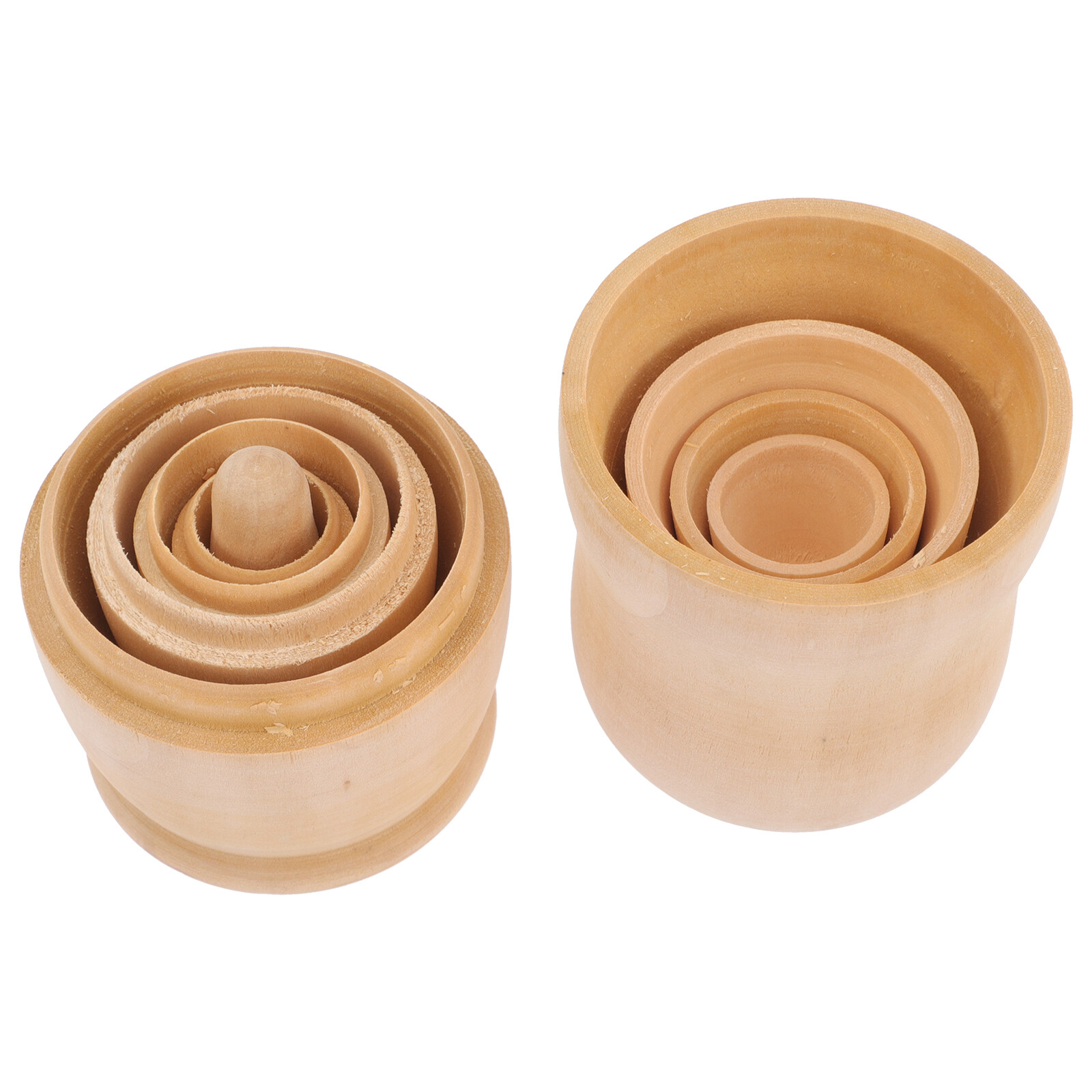 5-layer White Matryoshka Russian Nested Dolls Unpainted Stacking Baby ...