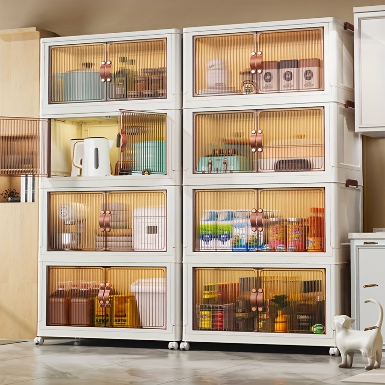 5-layer folding storage box, magnetic cabinet door, plastic drawer ...