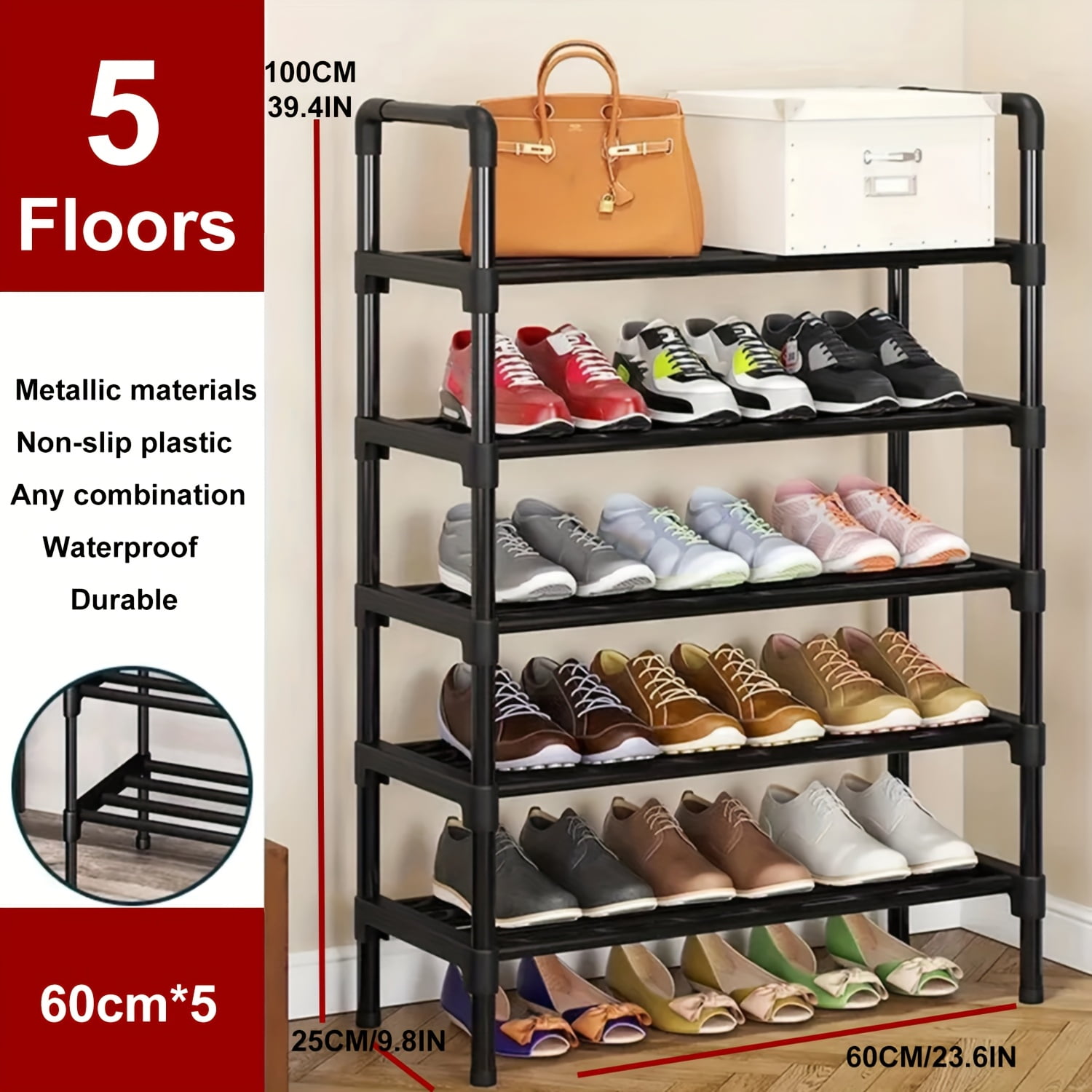 5-layer removable shelves, waterproof and rust-proof durable storage ...