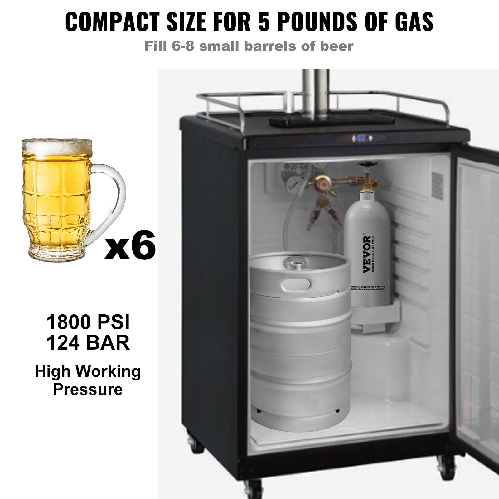 5 lb Aluminum CO2 Tank with CGA320 Valve - New Gray Spray-Coated ...