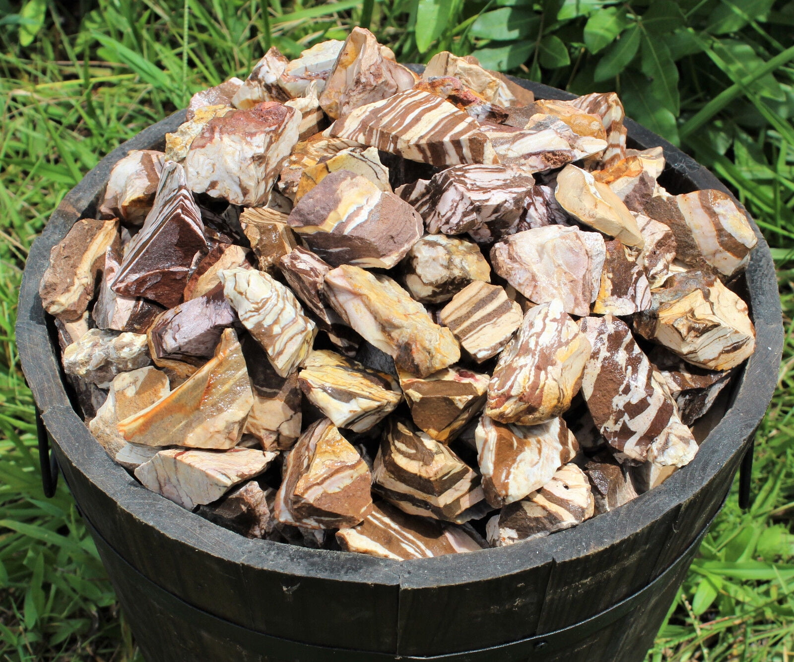 5 lb HUGE Bulk Lot Natural Rough Zebra Jasper (Raw Rock Stone Specimen ...