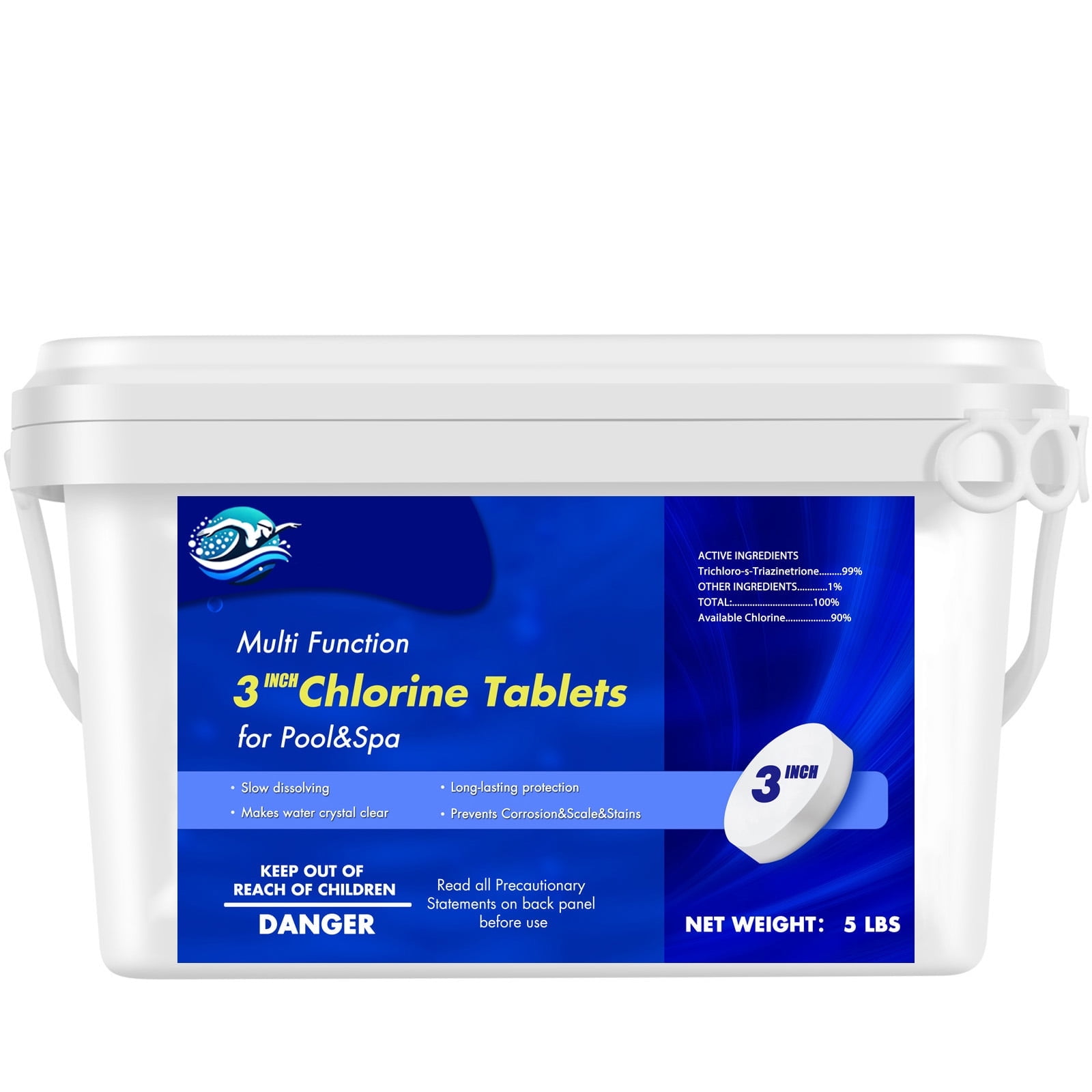 5 lbs 3 inch CHL0RINE TABLETS for Pool Inflatable Pools - Walmart.com