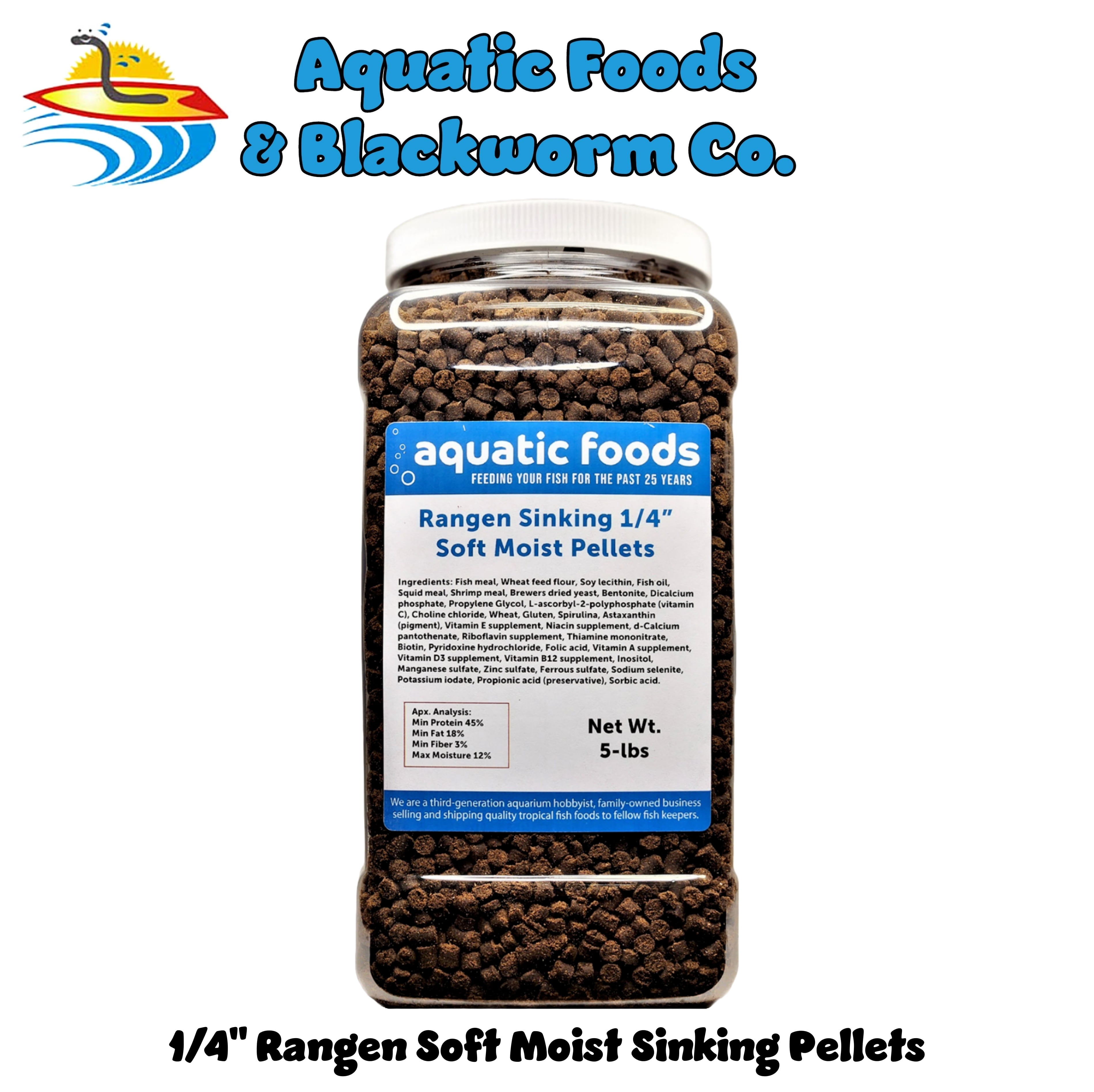 5-lbs Adult Axolotl Food 1/4" Soft Moist Sinking Pellets for Axolotls, Shrimp, Snails, Large ...