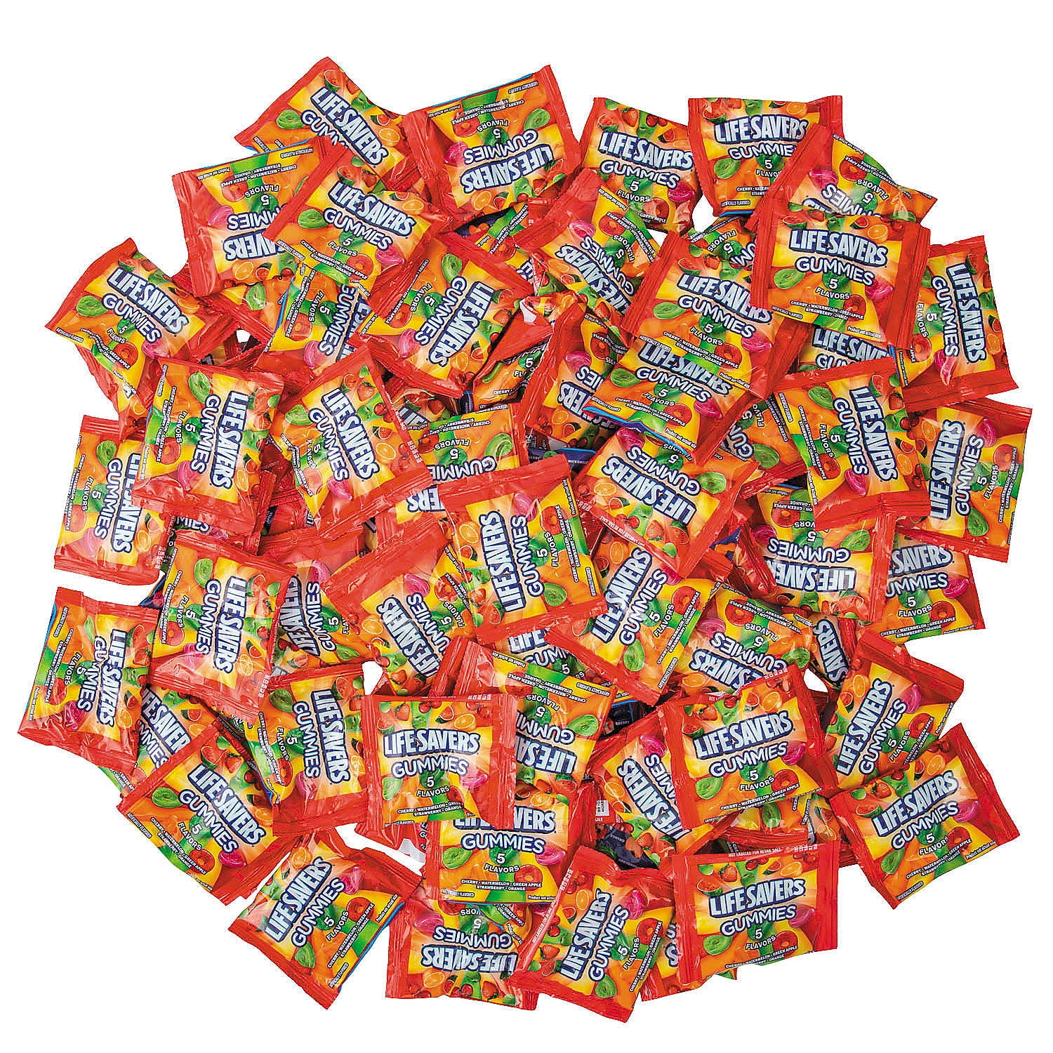 5 lbs. Bulk 100 piece Lifesavers Gummies Fun Size Candy Packs - Walmart.com