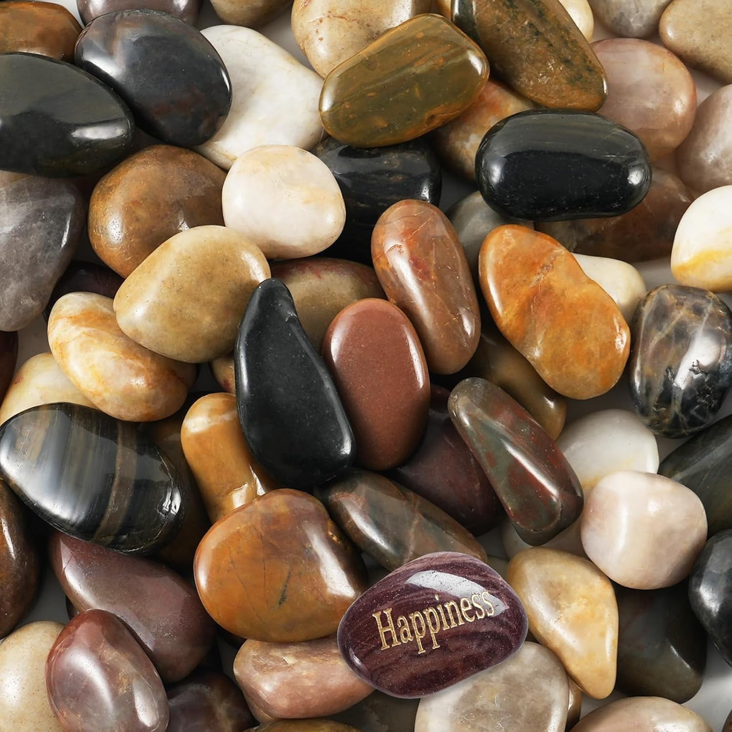 5 lbs Mixed River Rocks, 1.2-2 Inches Highly Polished Pebbles for ...