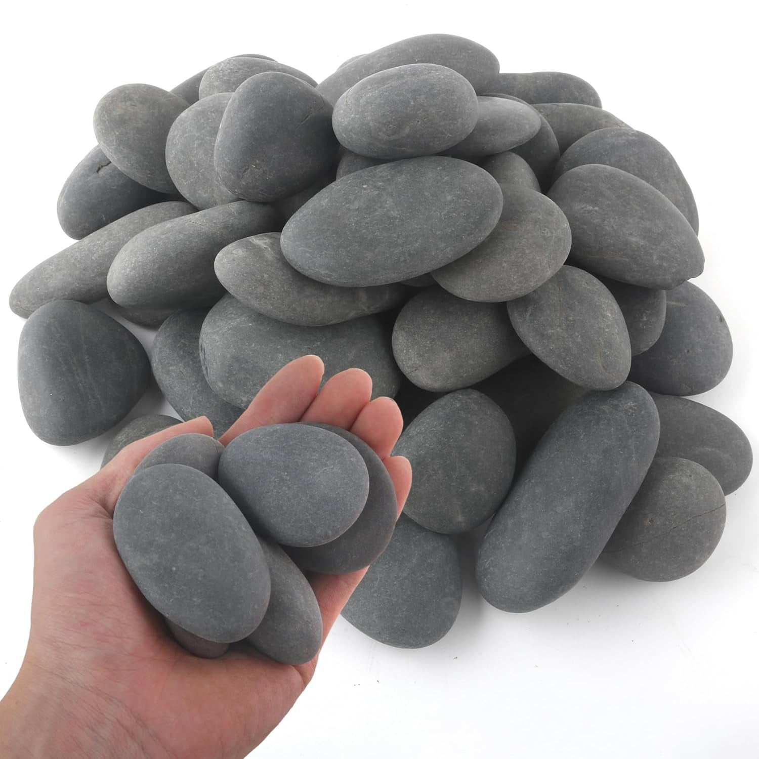5 lbs Natural Mexican Beach Pebbles, 1-2 Inch Large River Rocks for ...