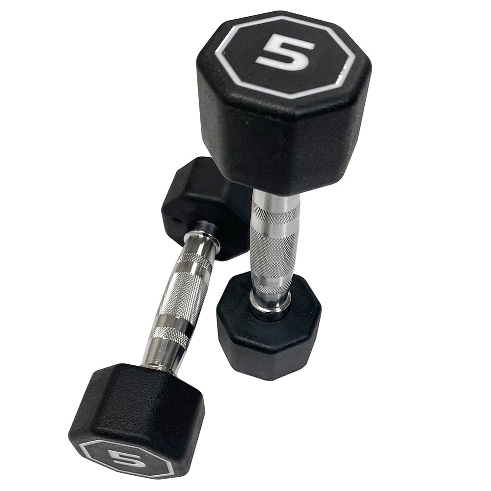 5 lbs Octagonal Dumbbells, Hard Chrome Plated Handle Dumbbells ...