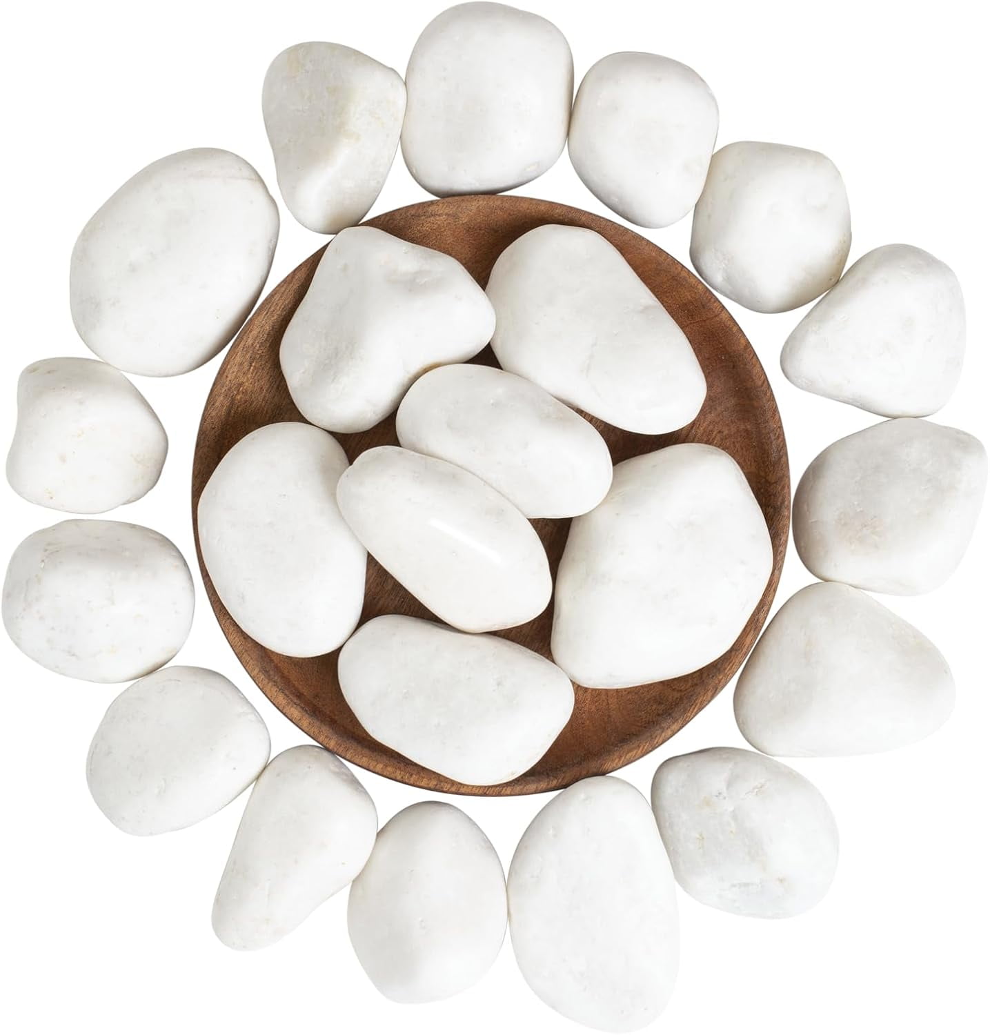 5 lbs White Decorative Landscaping Rocks, 1.5-2.5 Inch Polished Stones ...