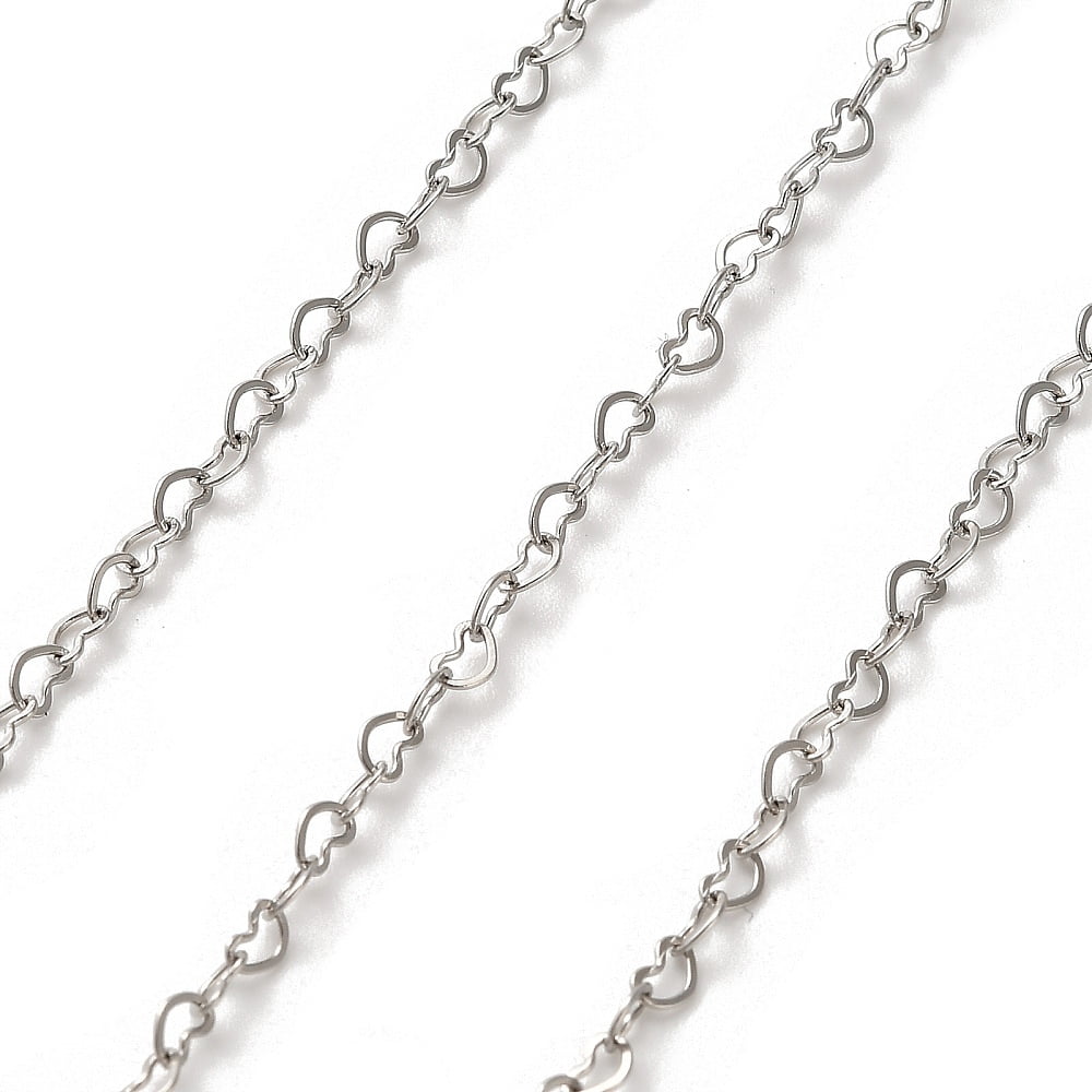 5 m 304 Stainless Steel Heart Link Chains Soldered Stainless Steel ...