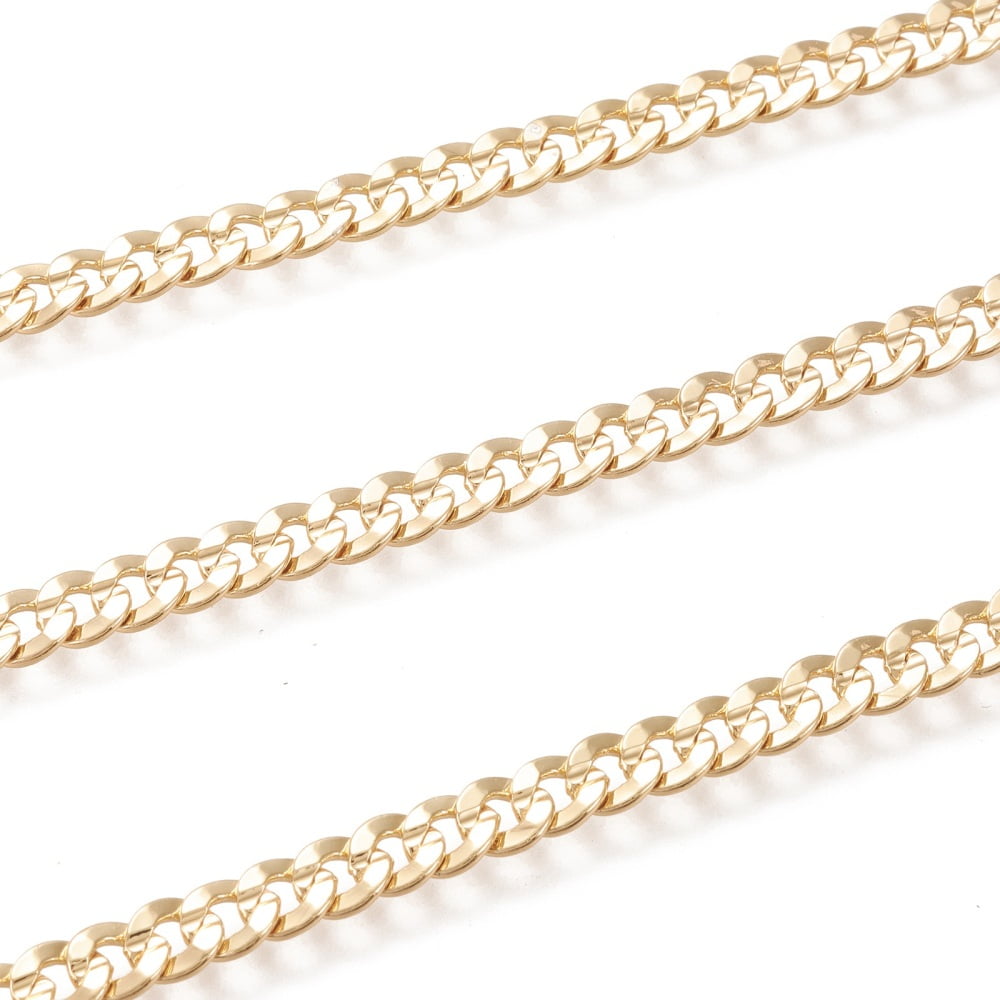 5 m Brass Cuban Link Chains Chunky Curb Chains with Spool Long-Lasting ...