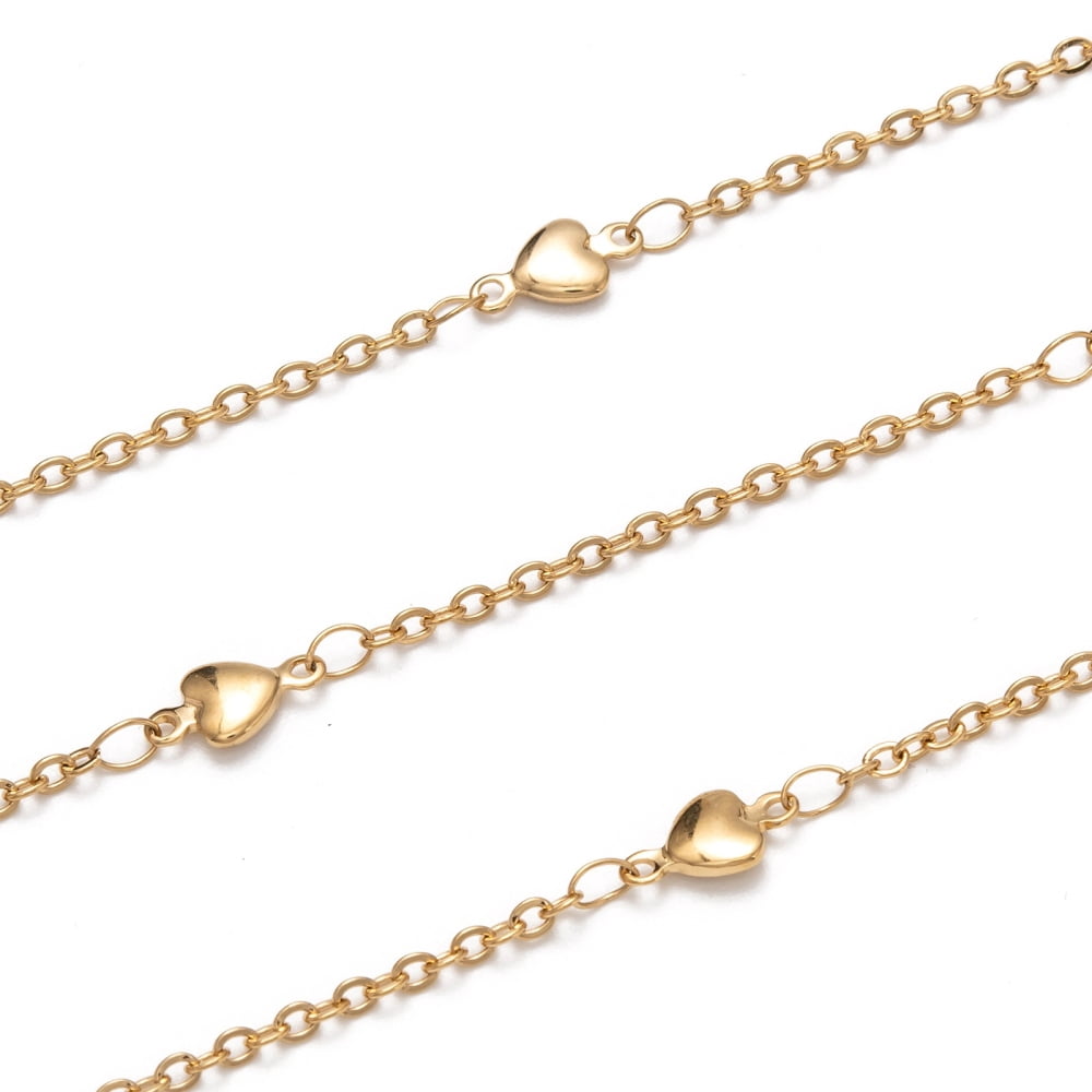 5 m Ion Plating(IP) 304 Stainless Steel Heart Link Cable Chains ...