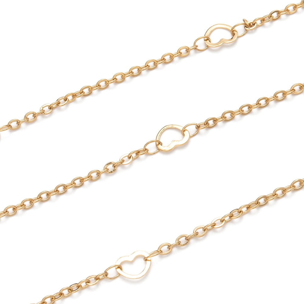 5 m Ion Plating(IP) 304 Stainless Steel Heart Link Cable Chains ...