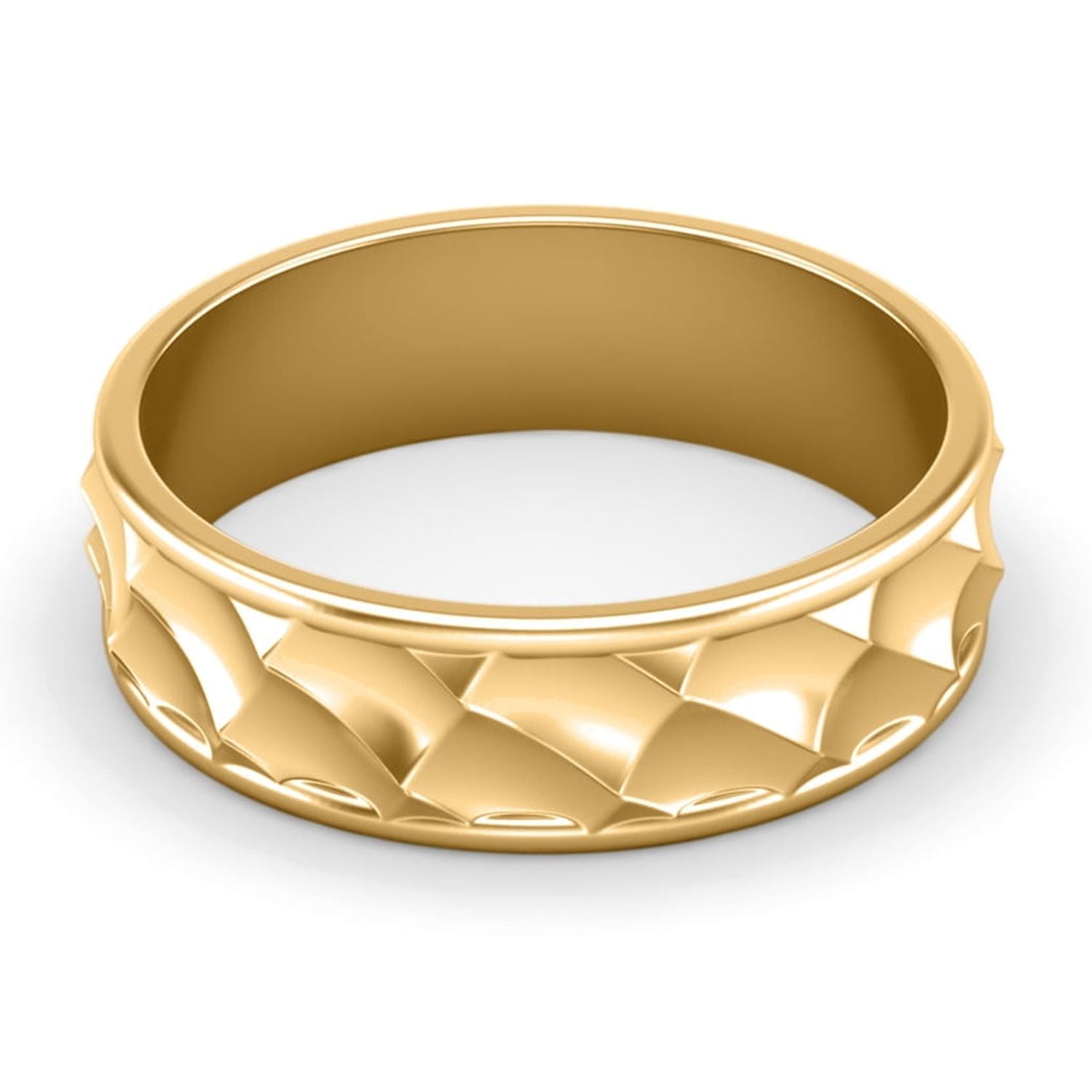 5 mm Wide 925 Sterling Silver Gold Vermeil Diamond Cut Texture Women ...