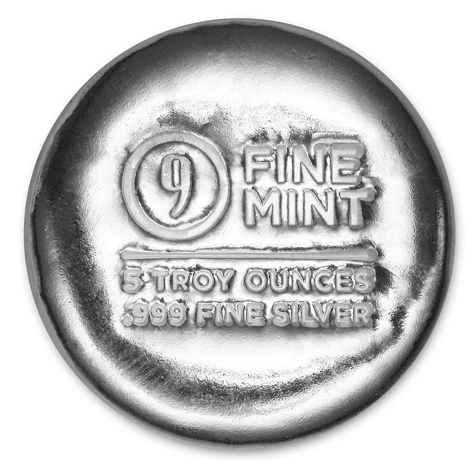 5 oz Cast-Poured Silver Round - 9Fine Mint - Walmart.com