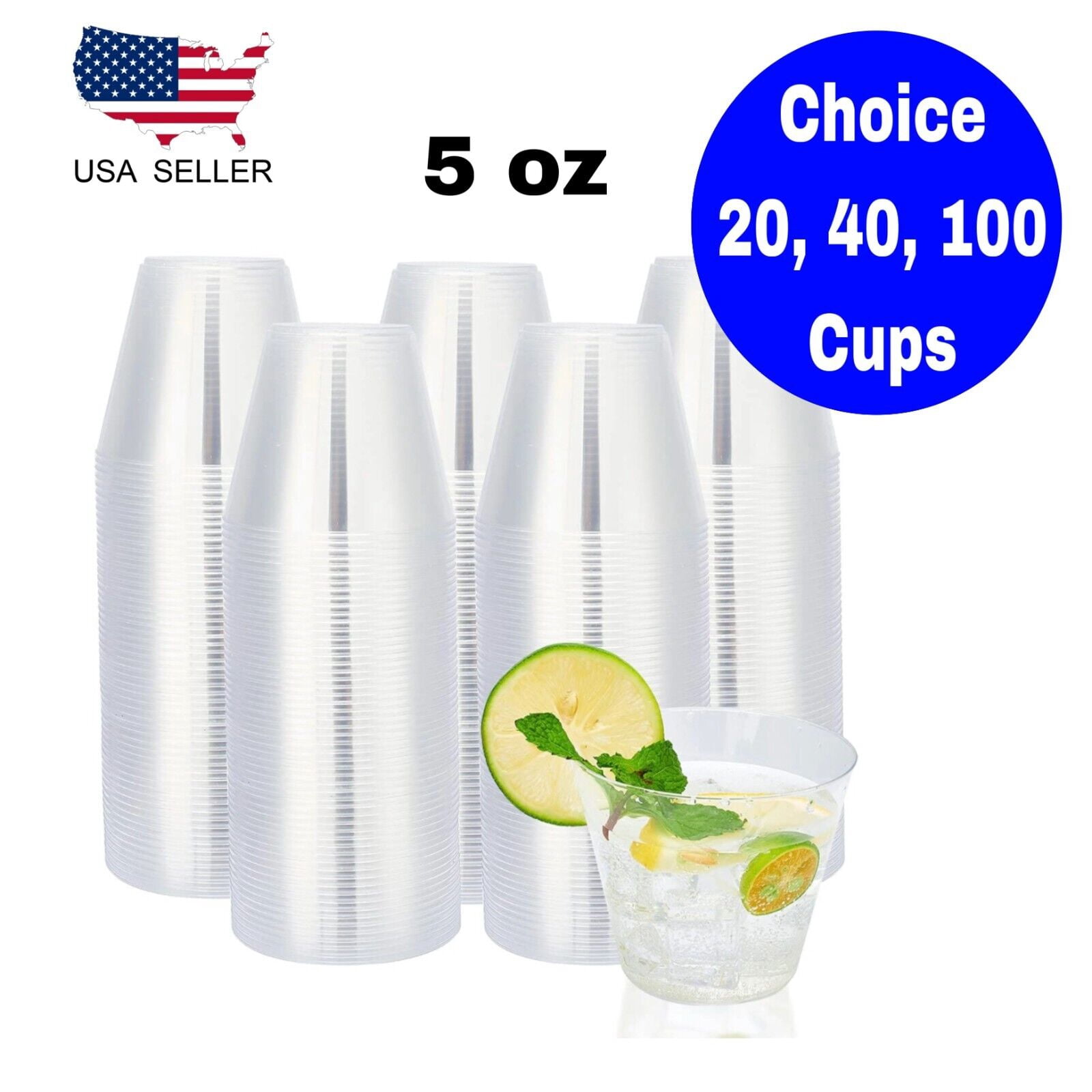 5 oz Clear Hard Plastic Cups Small Wedding Tumblers for Party Drink ...