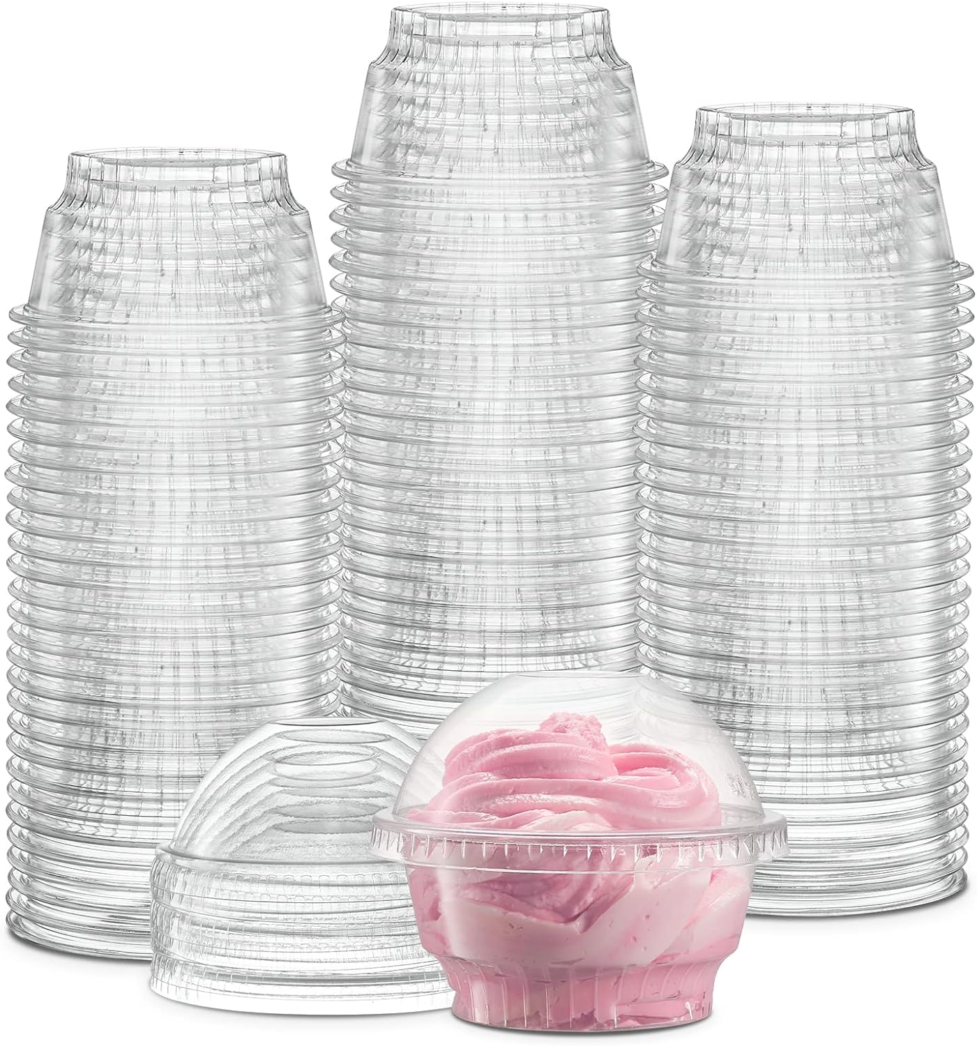 5 oz Clear Plastic Dessert Cups with Dome Lids No hole - 50 Sets ...