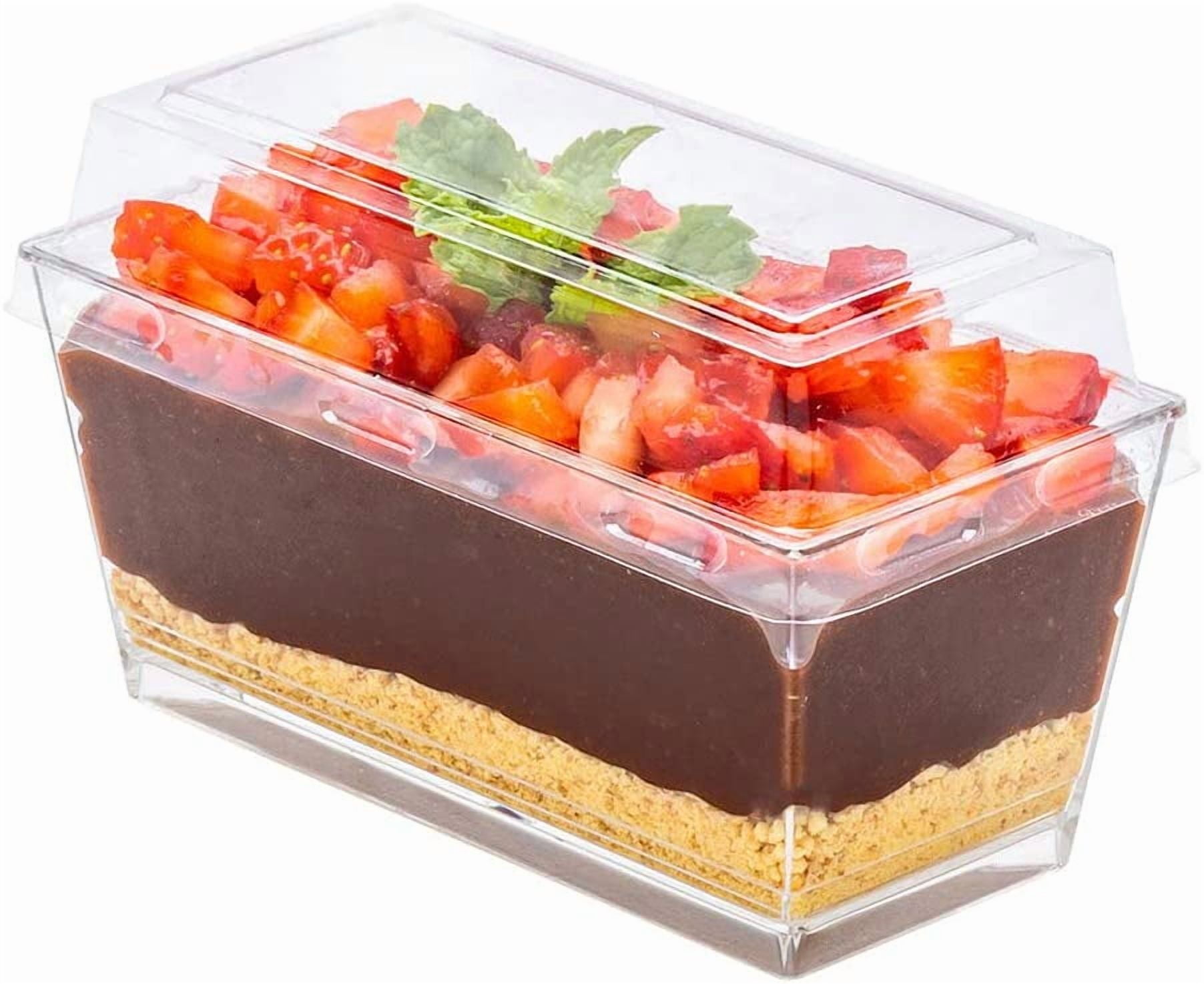 5 oz Clear Plastic Disposable Bakery Containers with Lids - 100 Pack ...