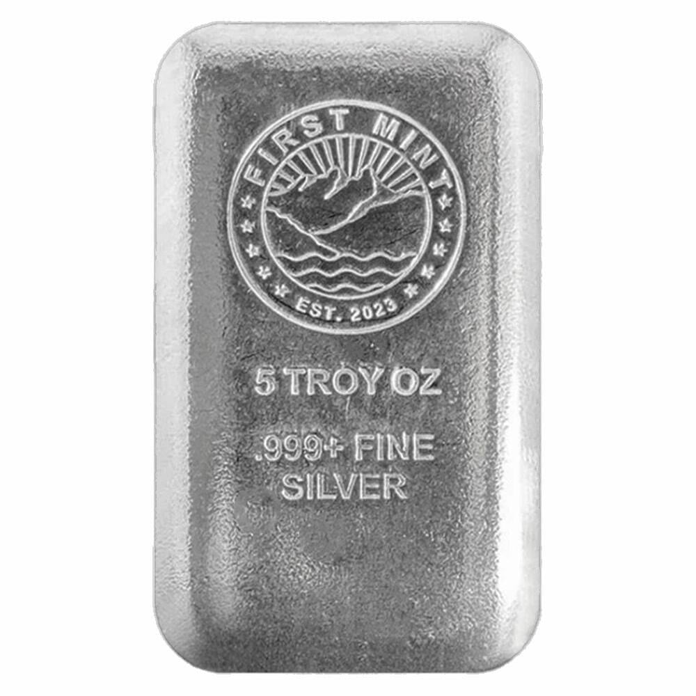 5 oz First Mint Silver Cast Bar .999 Fine - Walmart.com