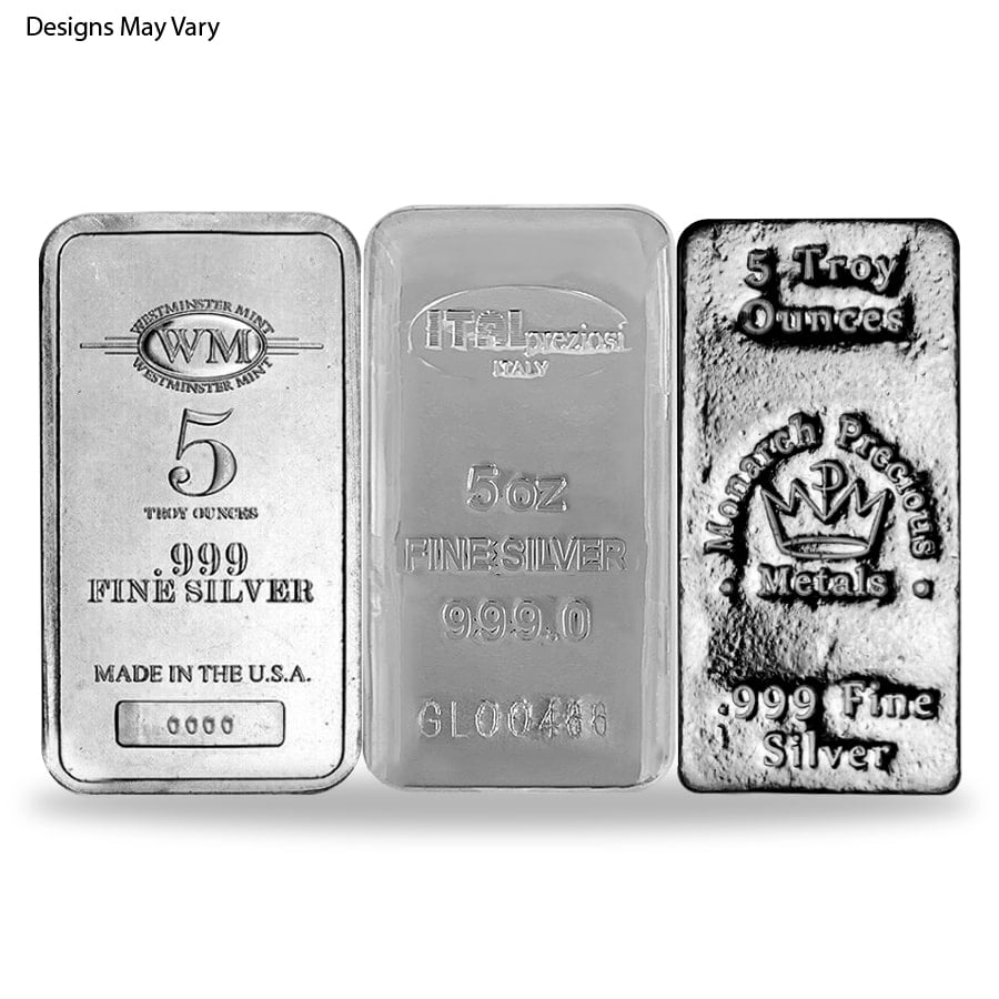 Bullion Value Exchange: 5 oz Generic Silver Bar .999 Fine - Walmart.com