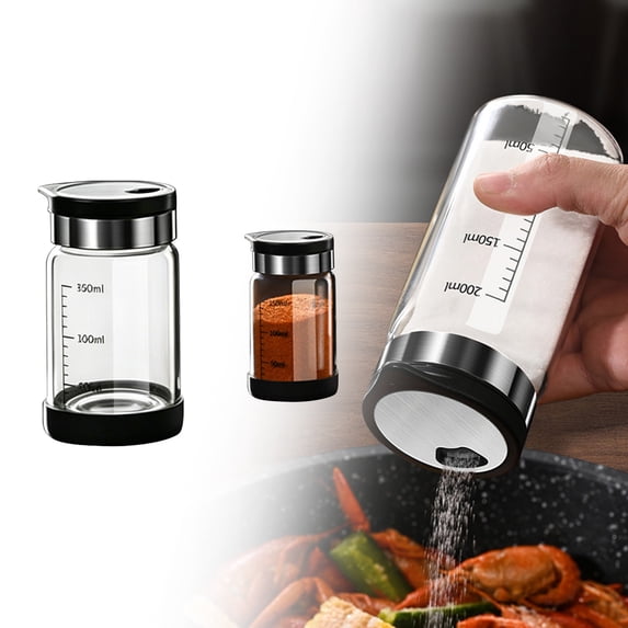 5 oz Salt Pepper Shaker,4 Mode Rotary Lid,Adjustable Outlet Holes Clear ...