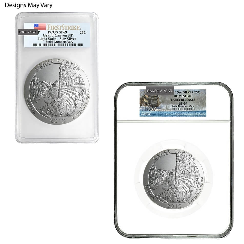 5 oz Silver America the Beautiful ATB NGC/PCGS SP 69 (Random Year ...