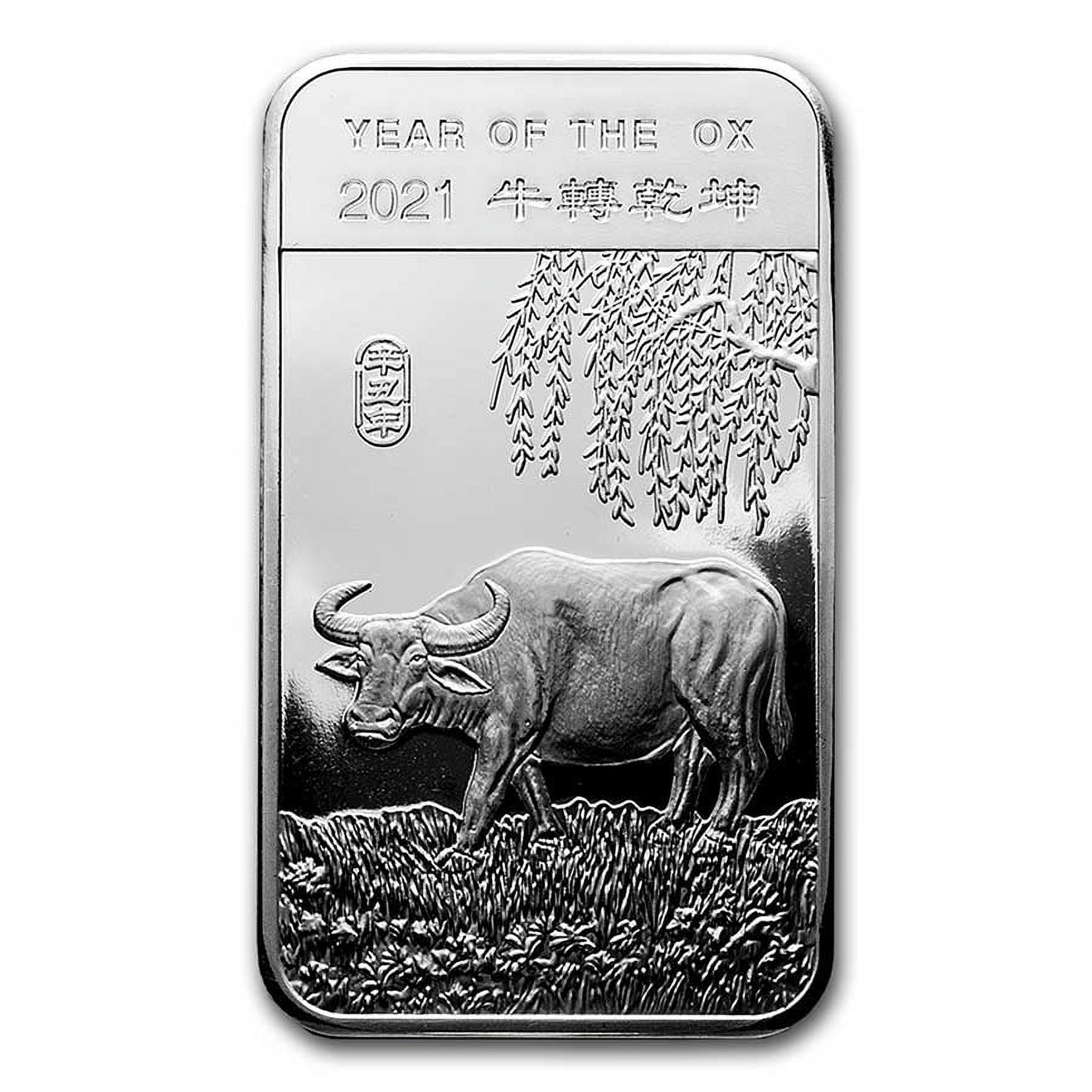 APMEX 5 Ounce Silver Bar - 2021 Year of the Ox Collectible - Walmart.com