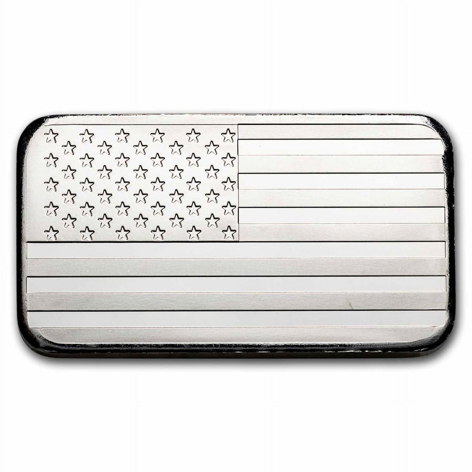 5 Ounce Precious Metals Silver Bar with American Flag Design - Walmart.com