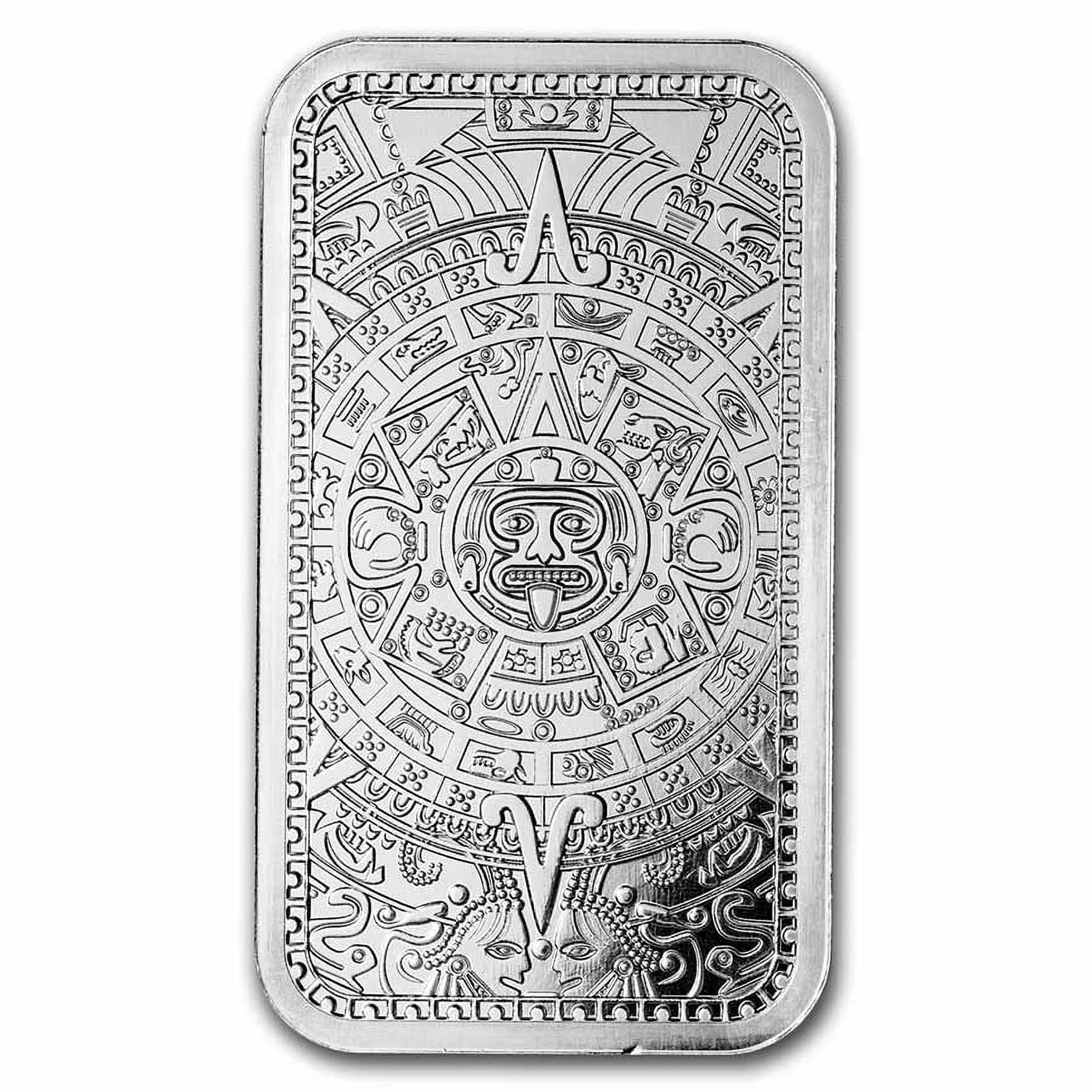 Aztec Calendar 5 Ounce .999 Fine Silver Bar with Spectacular Design ...