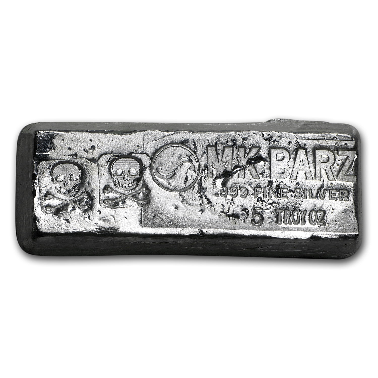 5 oz Silver Bar - MK Barz & Bullion (Skull & Bones, Kit-Kat) - Walmart.com