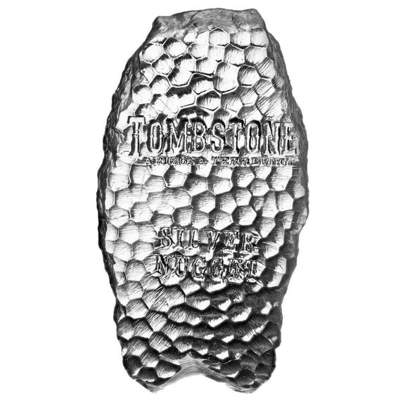 5 oz Silver Bar - Tombstone Silver Nugget .999 Fine Silver Bullion Bar ...